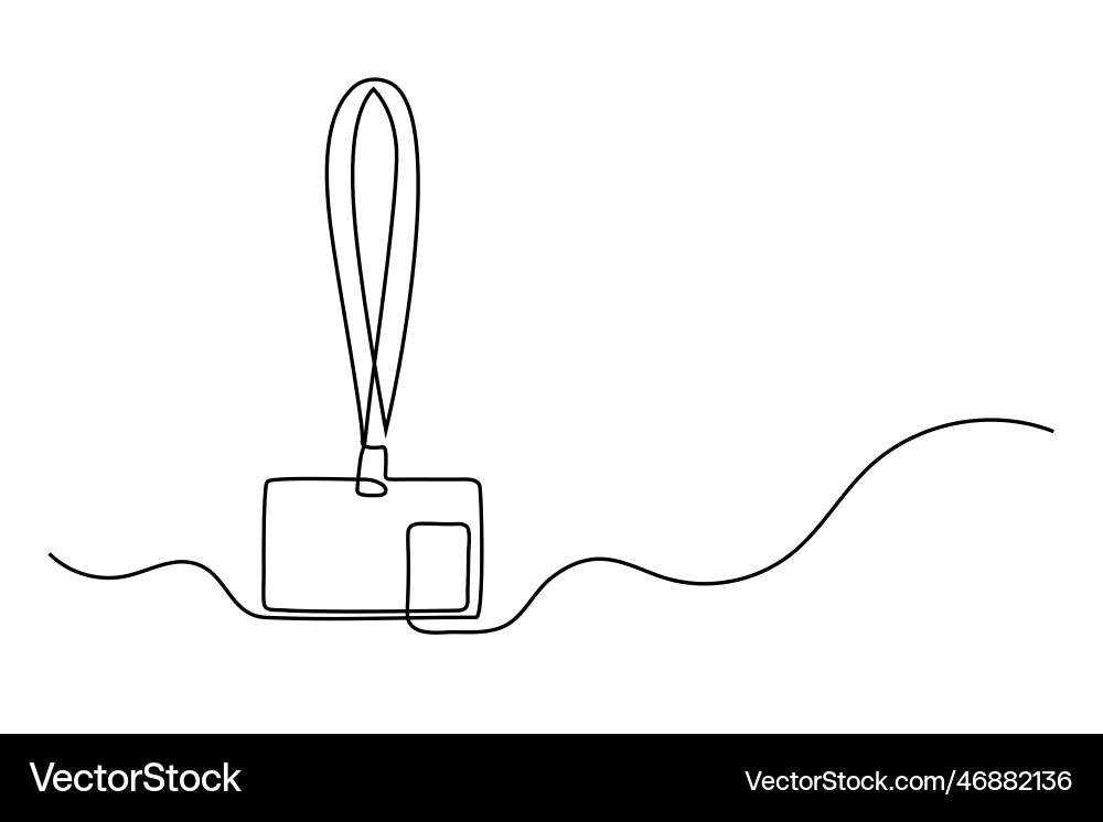 Continuous line drawing badges id cards holders Vector Image