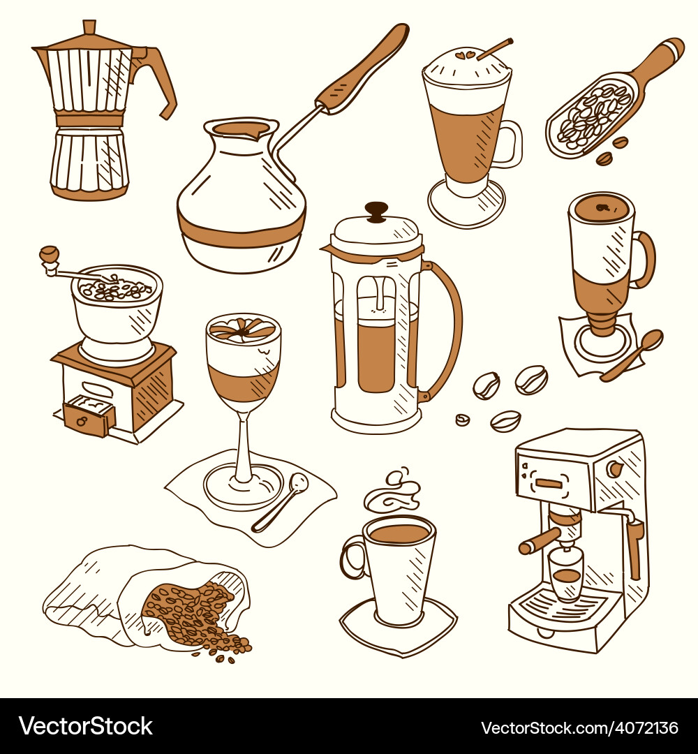 Hand gezeichnete Skizze Doodle Vintage einfache Kaffee