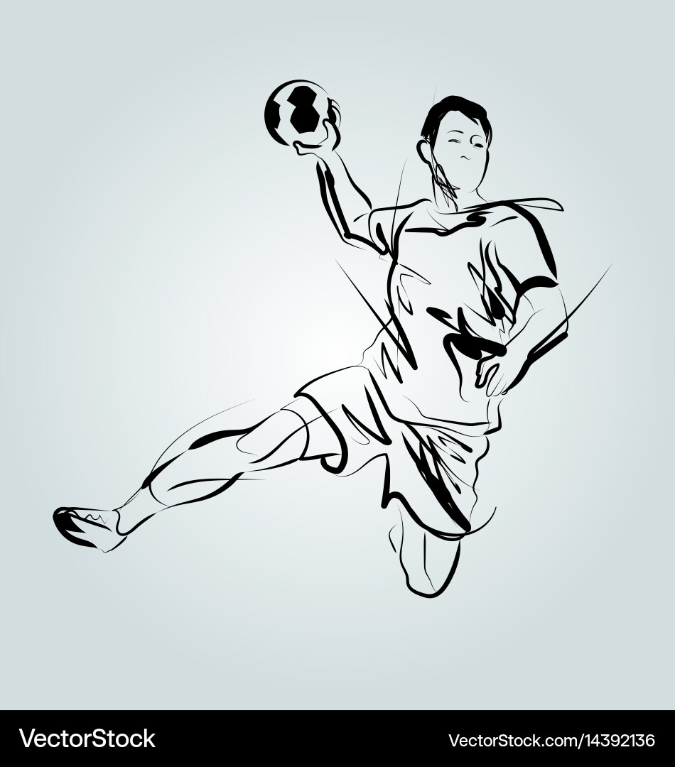 Handball Player Sketch Royalty Free Vector Image