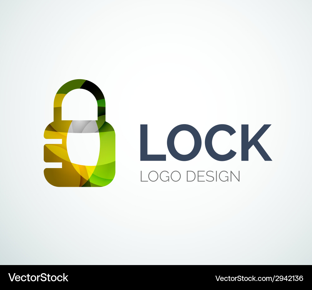 Security icon lock logo Royalty Free Vector Image
