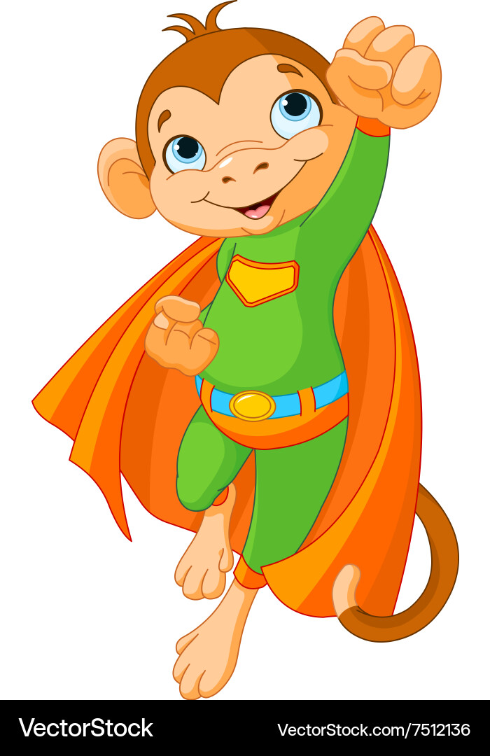 Super monkey Royalty Free Vector Image - VectorStock