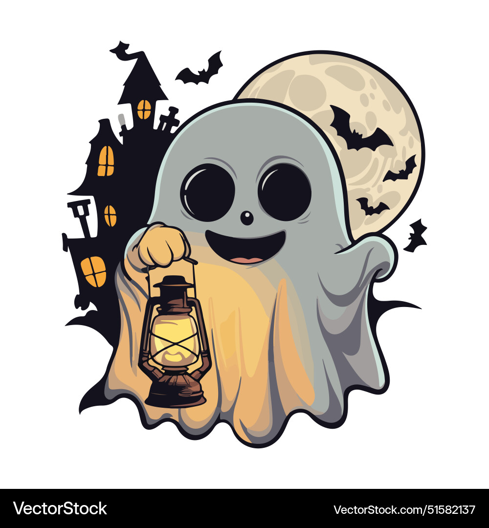 A cute horror-themed sticker Royalty Free Vector Image