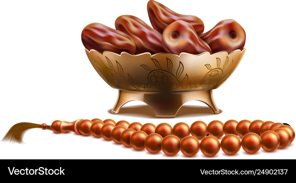 Arabic Date & Rosary Plate Royalty Free Vector Image