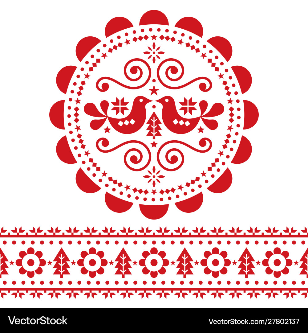 Christmas scandinavian folk design pattern Vector Image