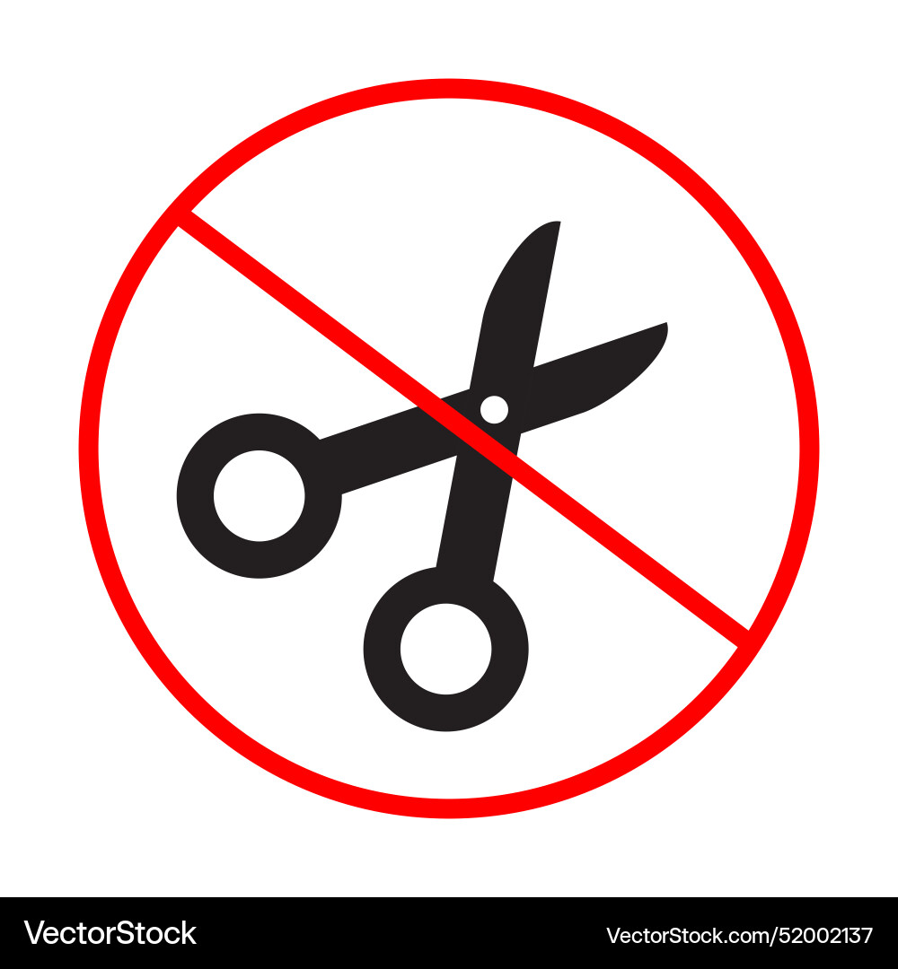 Cutting prohibited sign ensure safety Royalty Free Vector