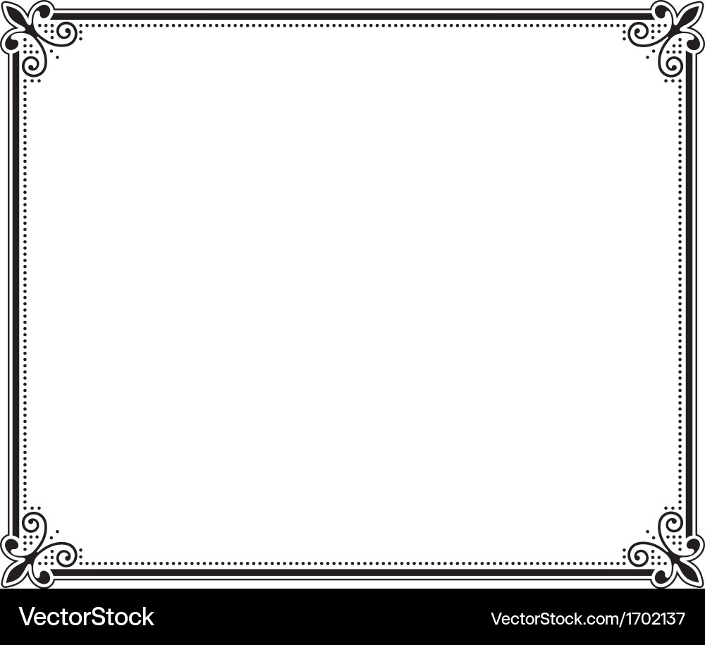 Decorative Black and White Frame Royalty Free Vector Image