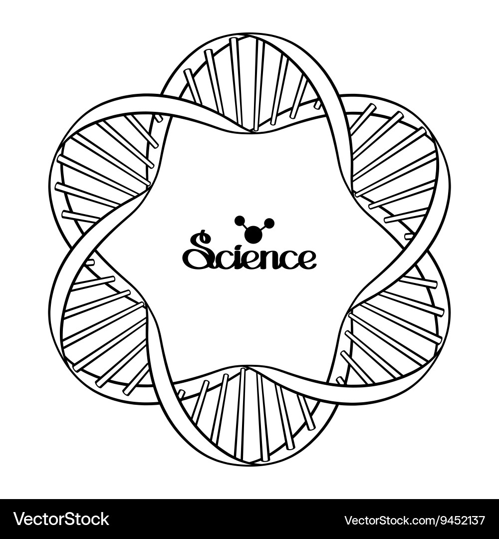 Graphic dna circle frame Royalty Free Vector Image