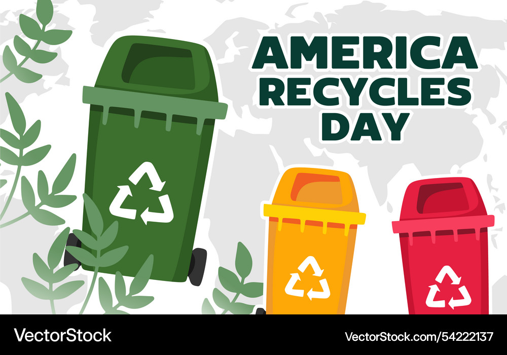 Happy america recycles day with recycling bin Vector Image