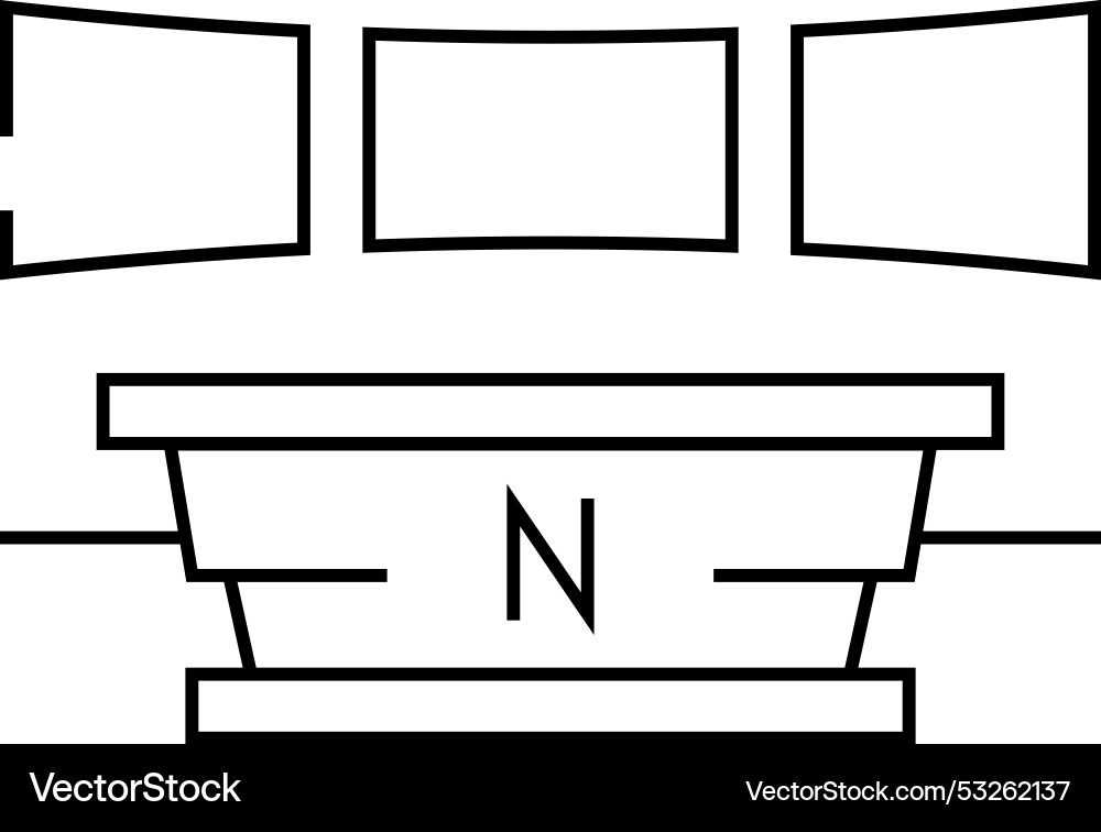 News anchor desk media line icon Royalty Free Vector Image