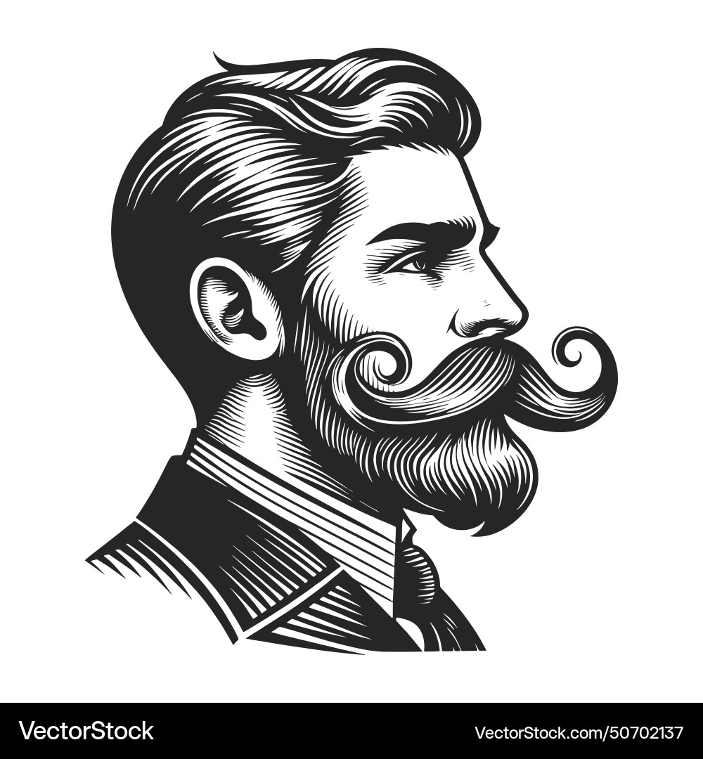 Vintage Mustache Illustration