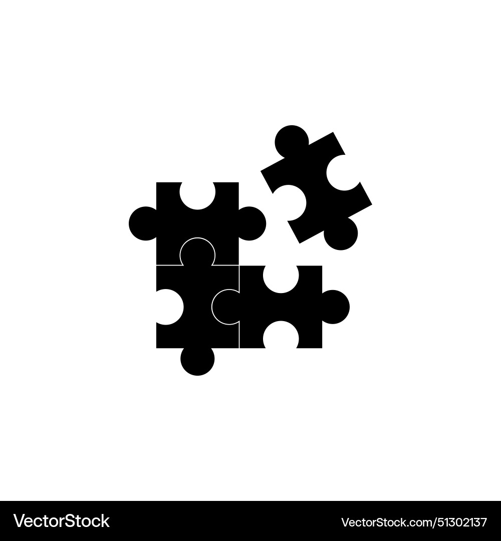 Piece of puzzle flat icon Royalty Free Vector Image