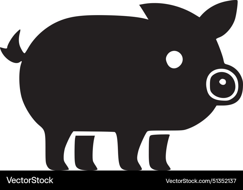 Pig - minimalist and flat logo Royalty Free Vector Image