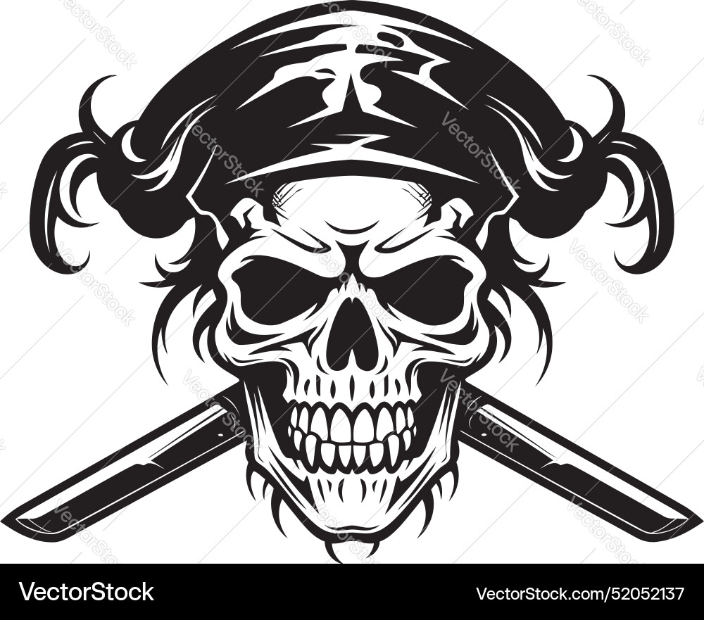 Pirate captains insignia emblem of piracy dagger Vector Image