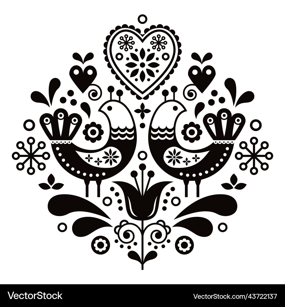Scandinavian Floral Pattern Royalty Free Vector Image