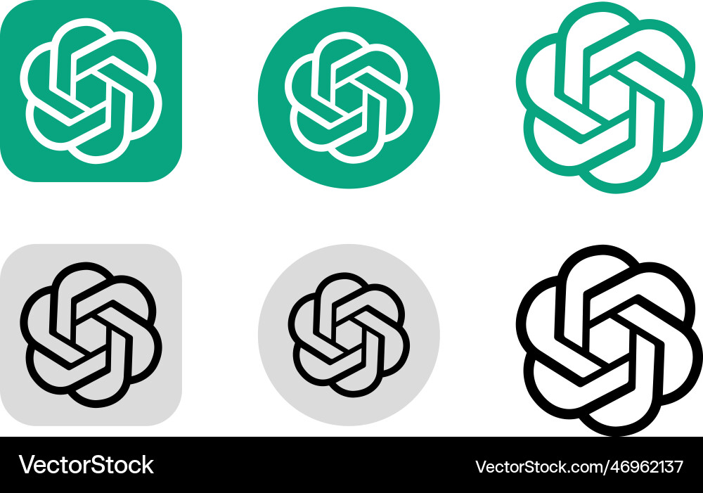 Set von chatgpt logo open ai logotype collection Vektorbild
