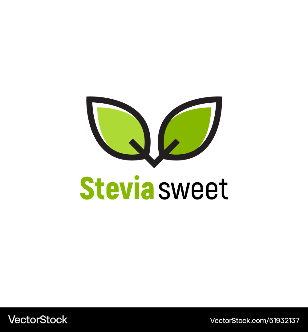 Stevia rebaudiana logo icon stevia leaf Royalty Free Vector