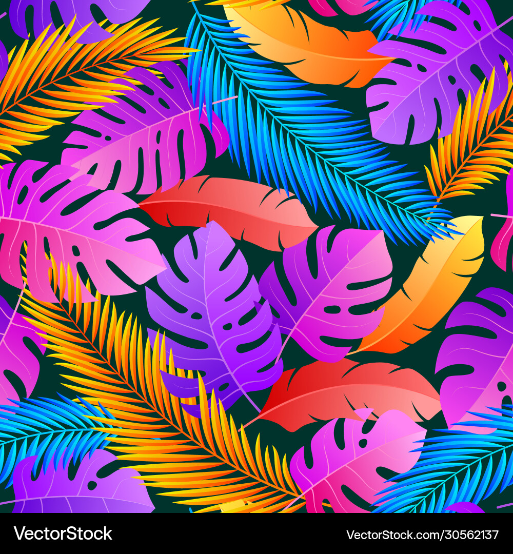 Tropical Leaf Seamless Pattern Royalty Free Vector Image