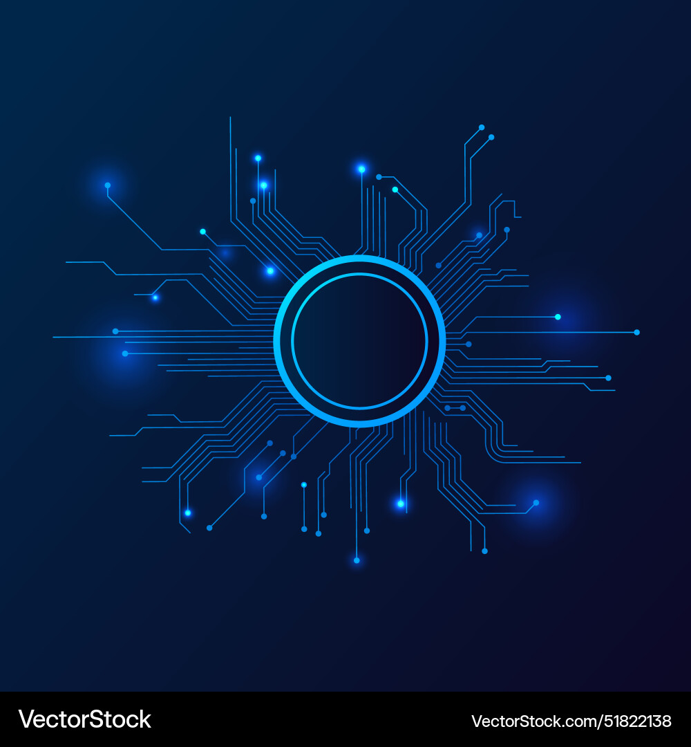 Ai circuit round shape artificial Royalty Free Vector Image