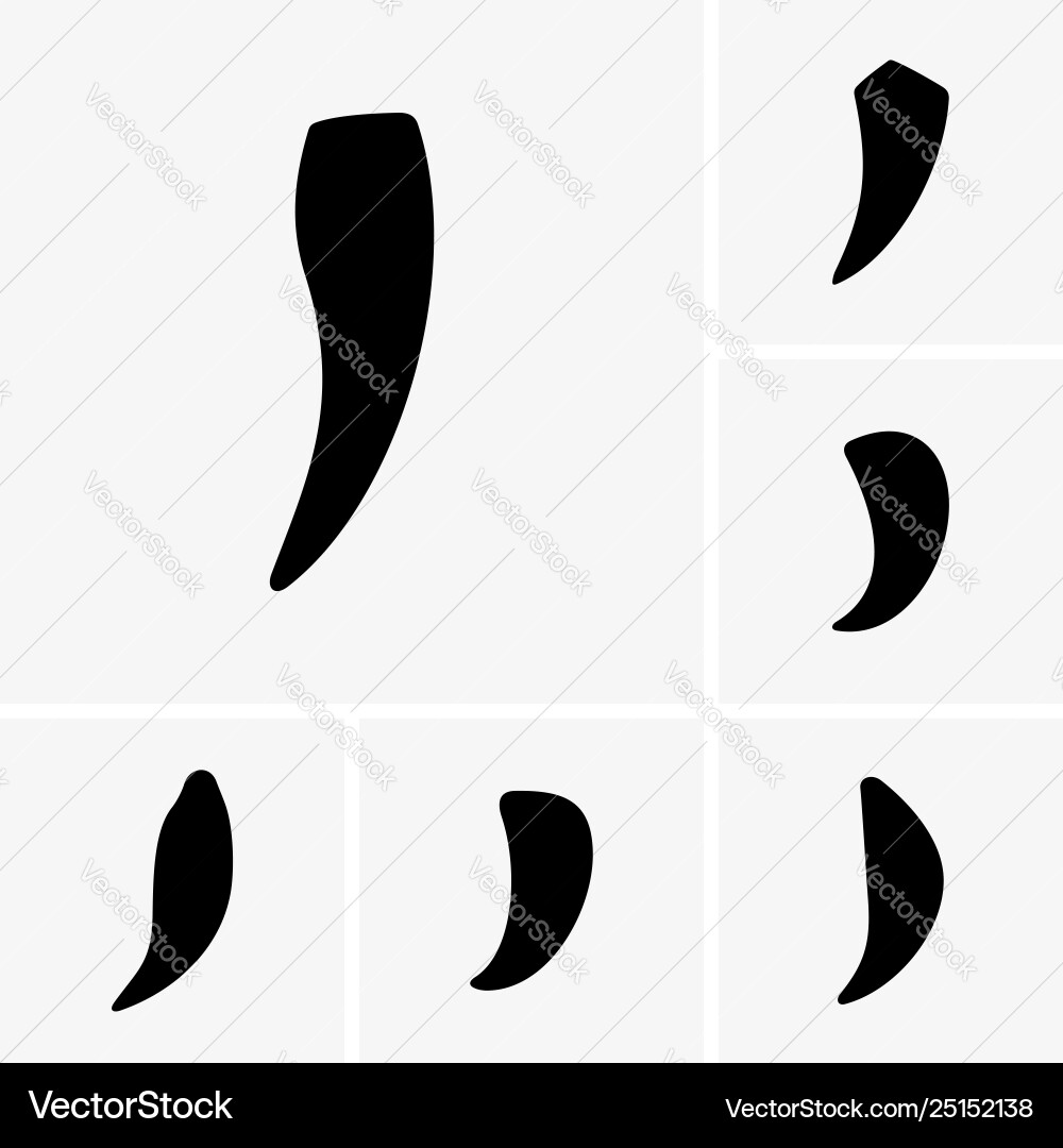 Animal canine teeth icons Royalty Free Vector Image