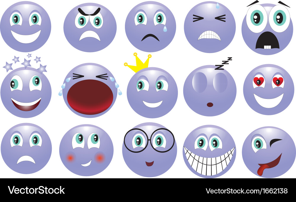 Diverse Emotion Icons Royalty Free Vector Image