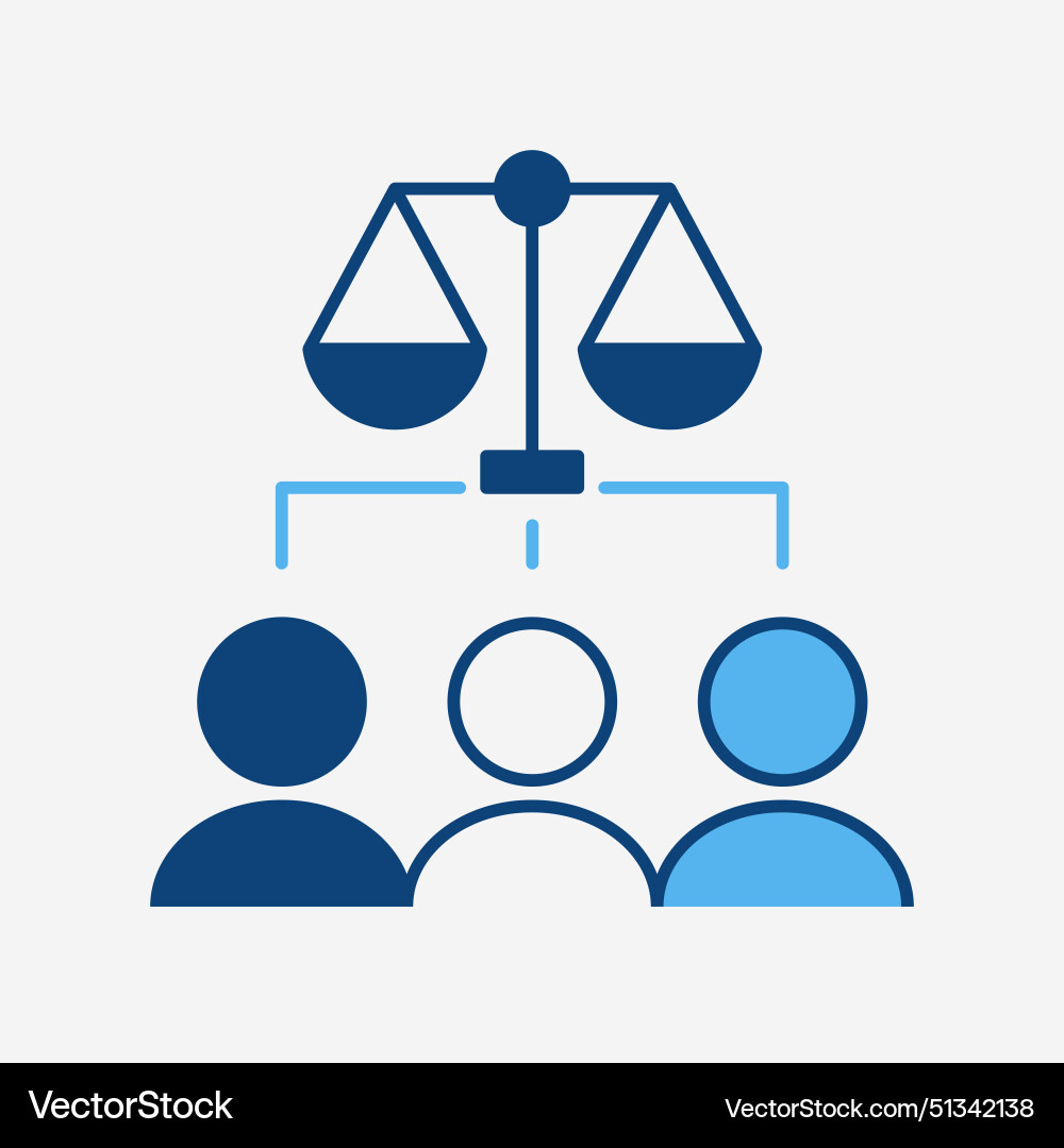 Equality gets justice rights and services icon Vector Image