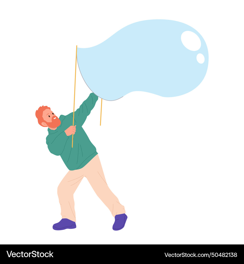 Happy bearded red-headed man cartoon character Vector Image