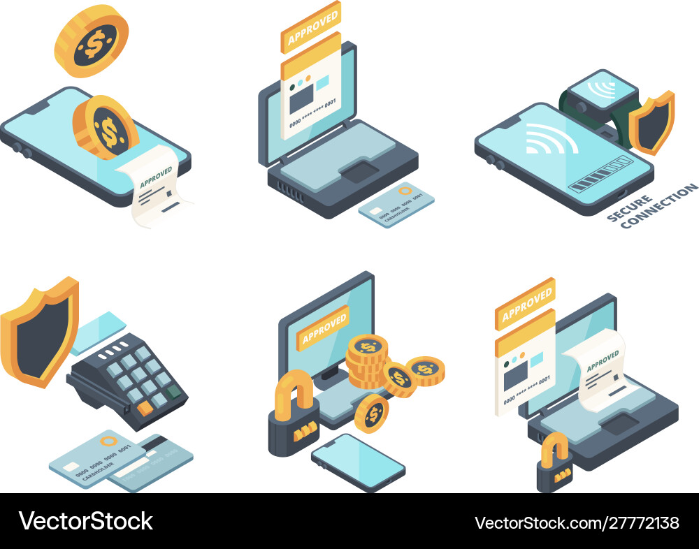 Online payments digital banking computer Vector Image