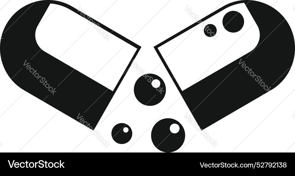 Open capsule releasing medicine for treatment Vector Image