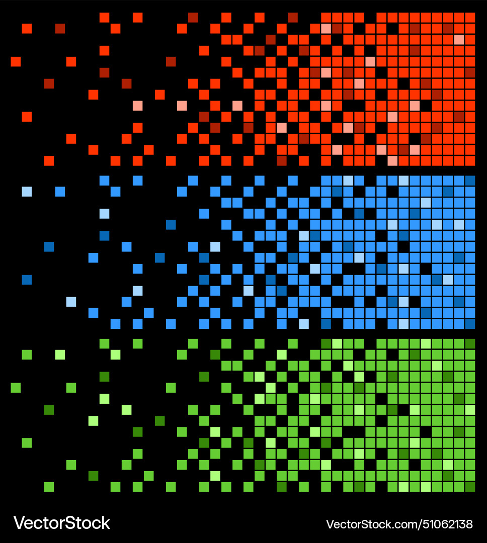 Pixel disintegration color backgrounds decay Vector Image