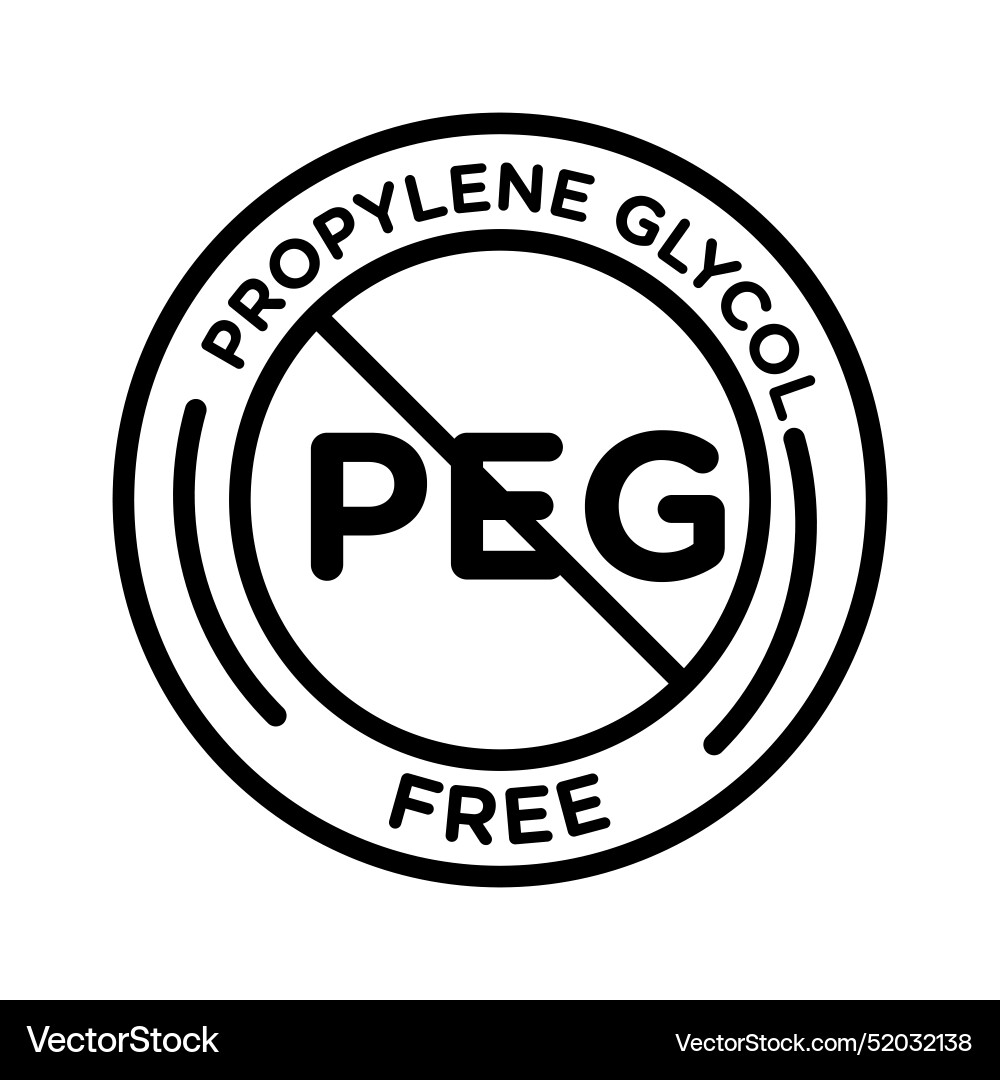 Propylene glycol free icon linear logo mark Vector Image