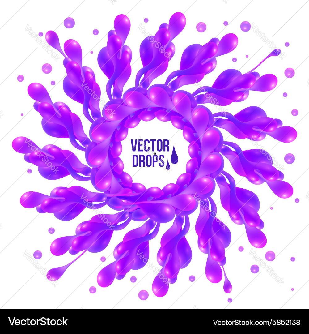 Purple paint splash circle on white background Vector Image