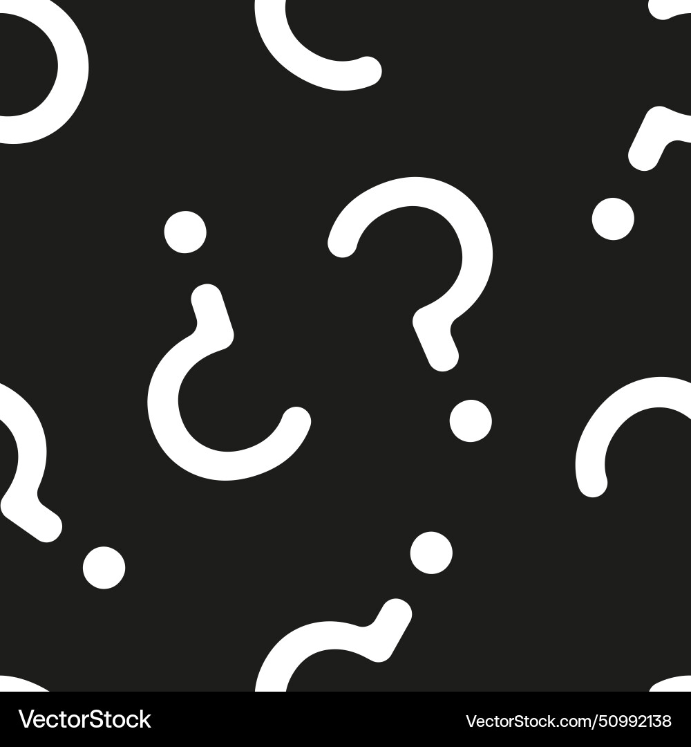 Question mark seamless pattern black and white Vector Image Question mark seamless pattern black and white Vector Image