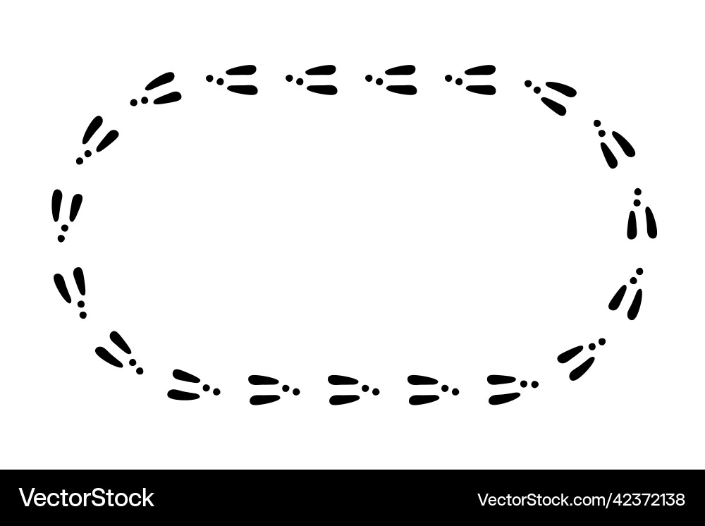 Rabbit or hare footprint trail bunny foot prints Vector Image