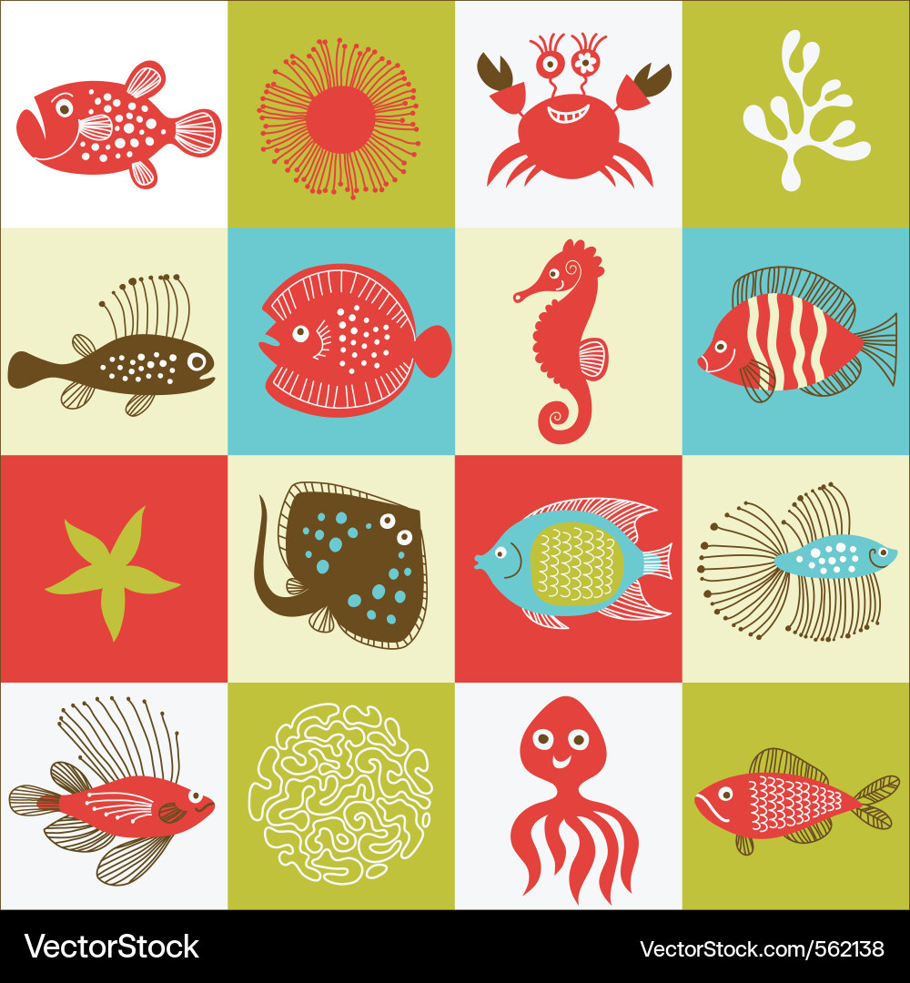 Sea life Royalty Free Vector Image - VectorStock