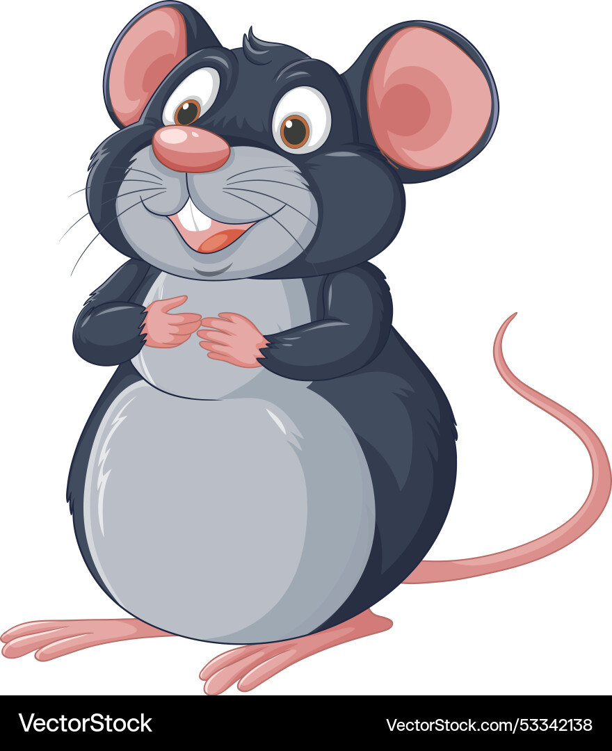 Smiling mouse with big ears and pink nose Vector Image