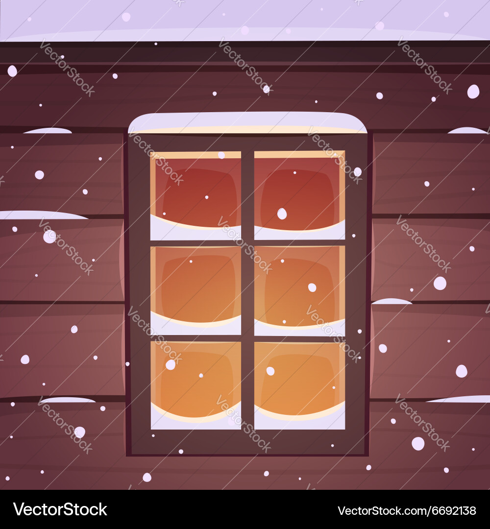 Snow window Royalty Free Vector Image - VectorStock