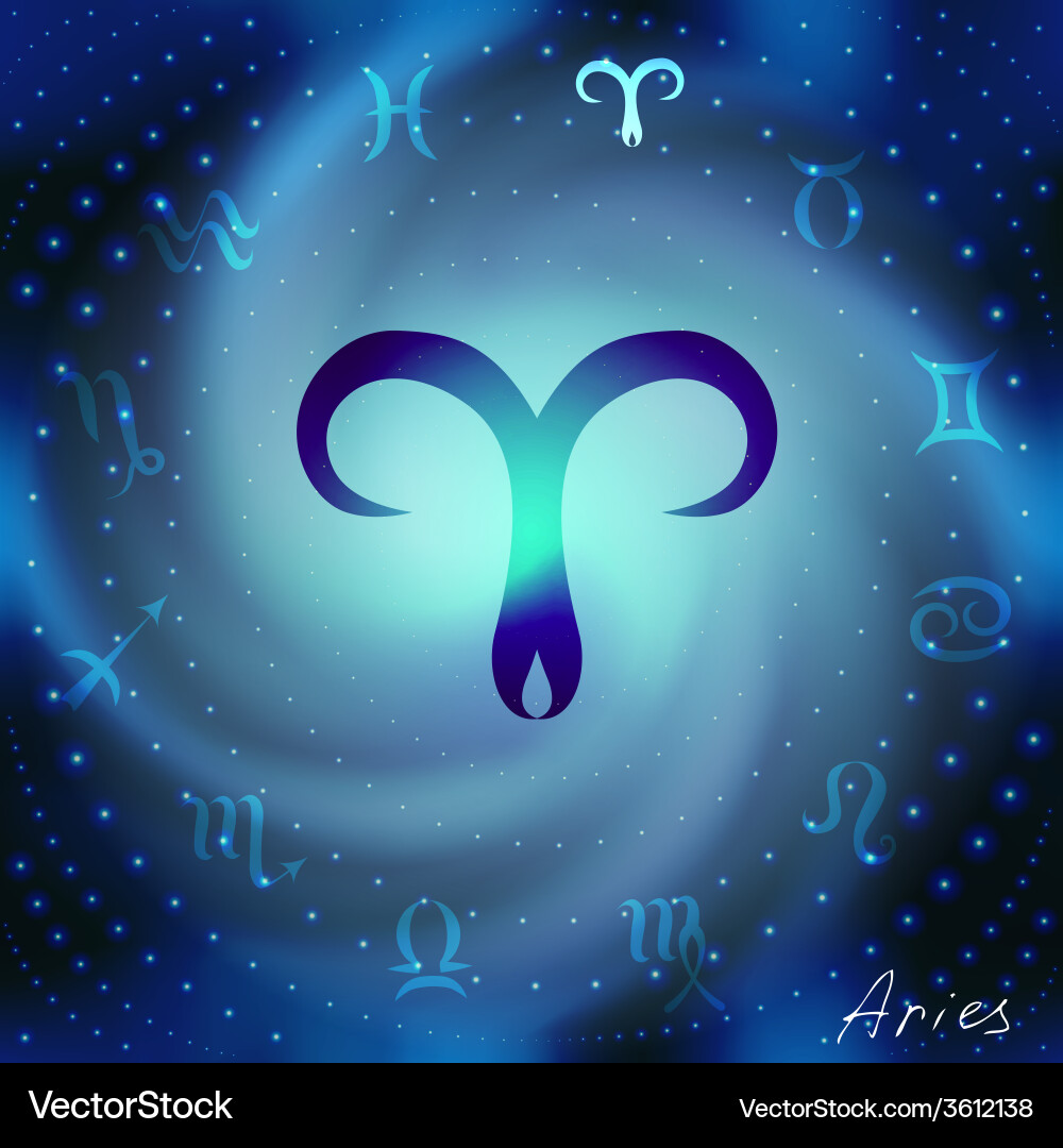Space spiral with astrological aries symbol Vector Image