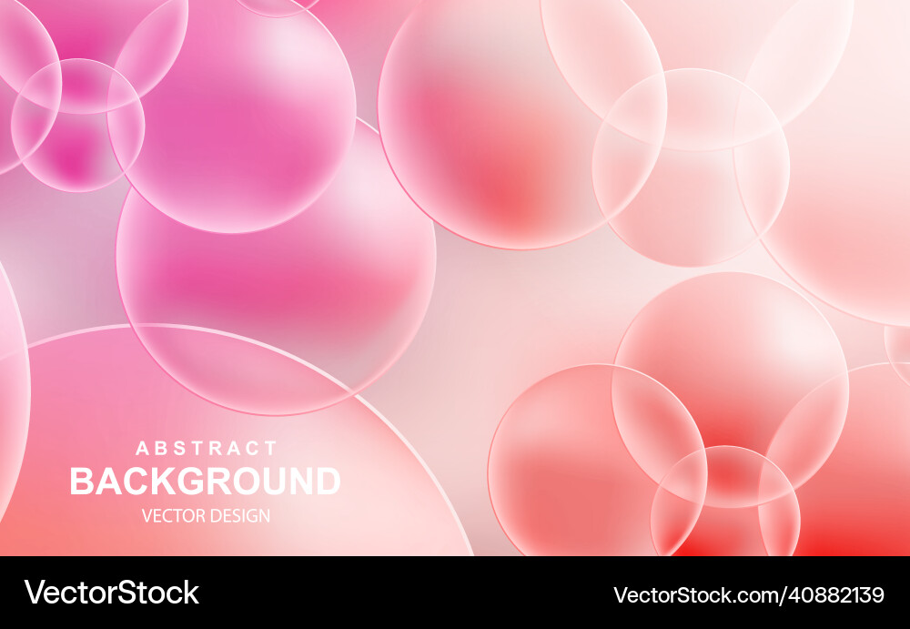 Abstract background with pink transparent balls Vector Image