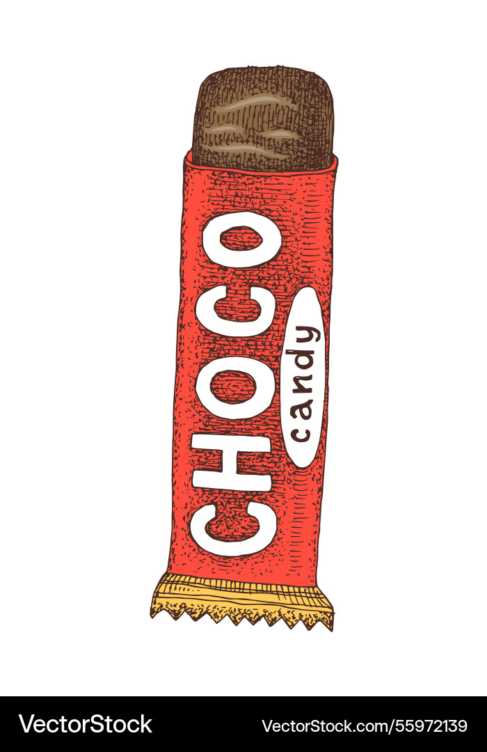 Candy bar packaging hand drawn Royalty Free Vector Image