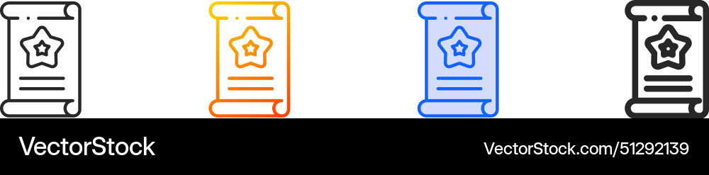 Certificate iconthin linear gradient blue stroke Vector Image