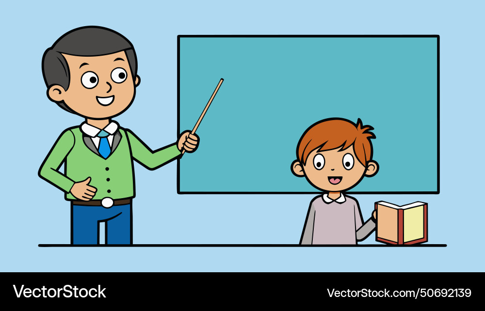 Engaging teacher student art inspiring educ Vector Image