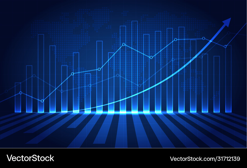 Financial stock market graph Royalty Free Vector Image