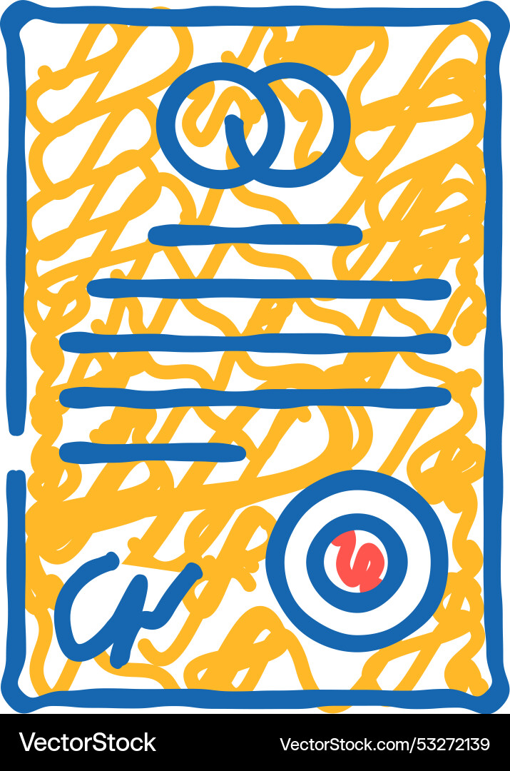 Marriage contract icon doodle Royalty Free Vector Image