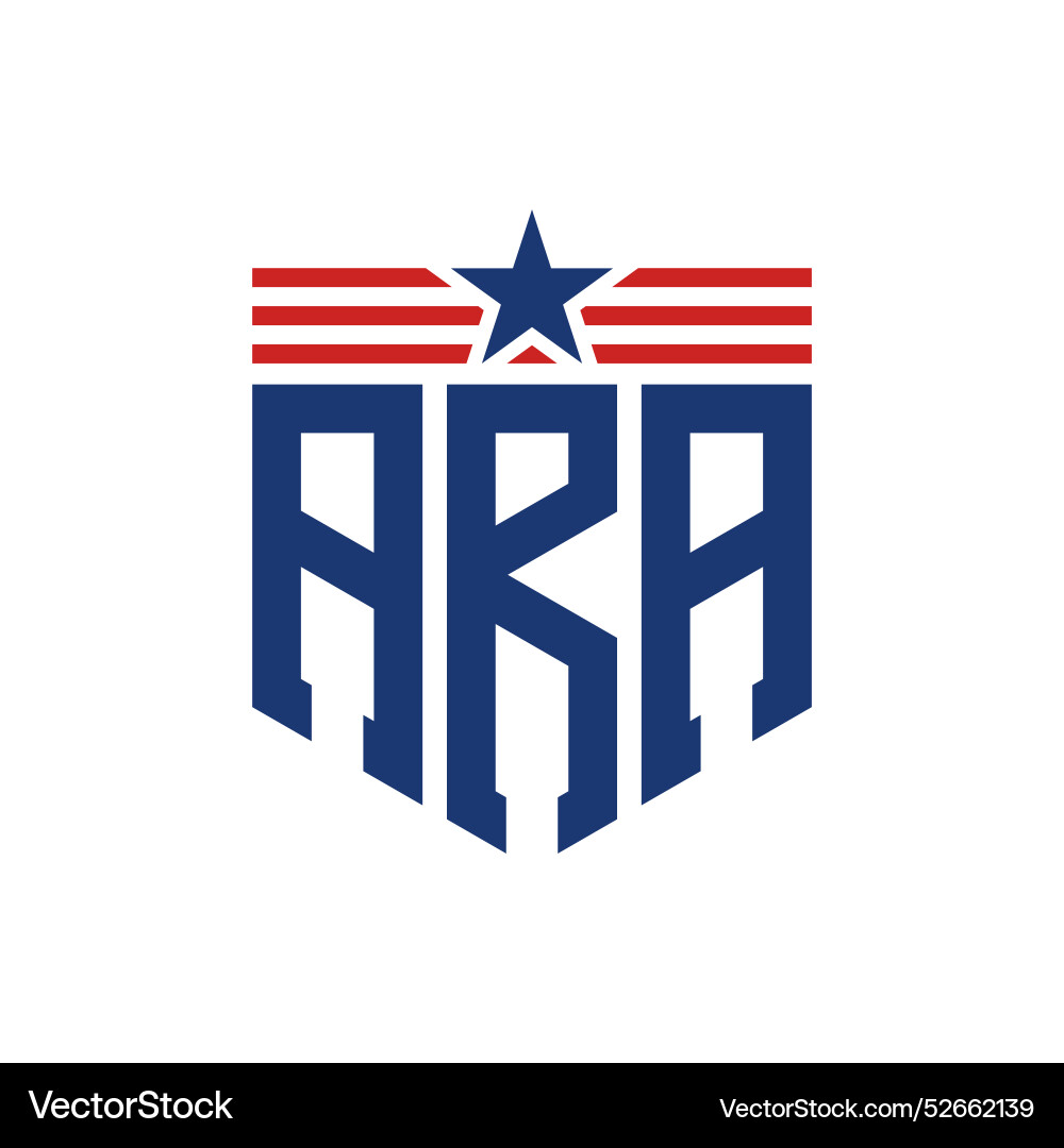 Patriotic ara logo with star and american flag Vector Image
