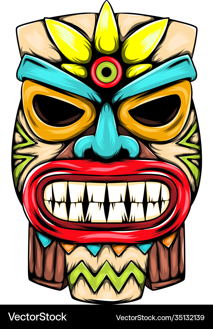 Statue from small tiki island Royalty Free Vector Image