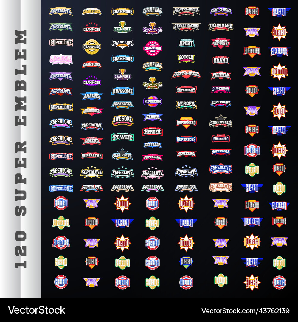 Superhero Logotype & Emblem Set Royalty Free Vector