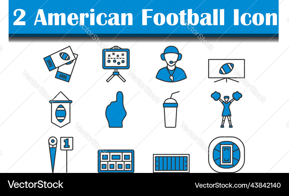 American football icon set Royalty Free Vector Image