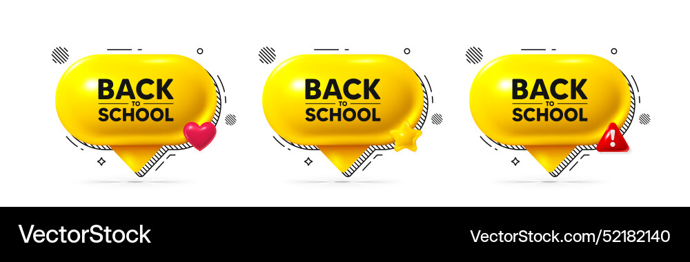 Back to school tag education offer chat speech Vector Image