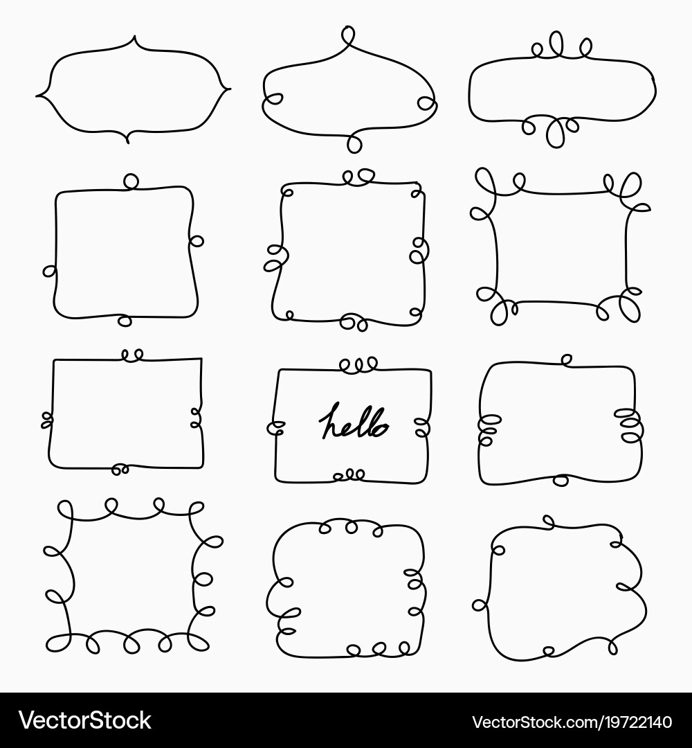 Calligraphic Doodle Frames & Swirls Royalty Free Vector