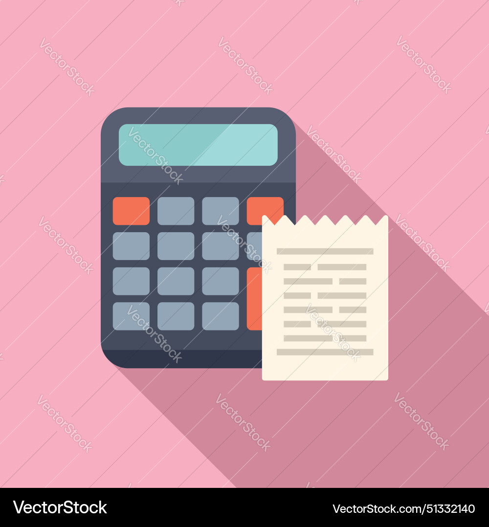 Cartoon calculator and receipt icon Royalty Free Vector
